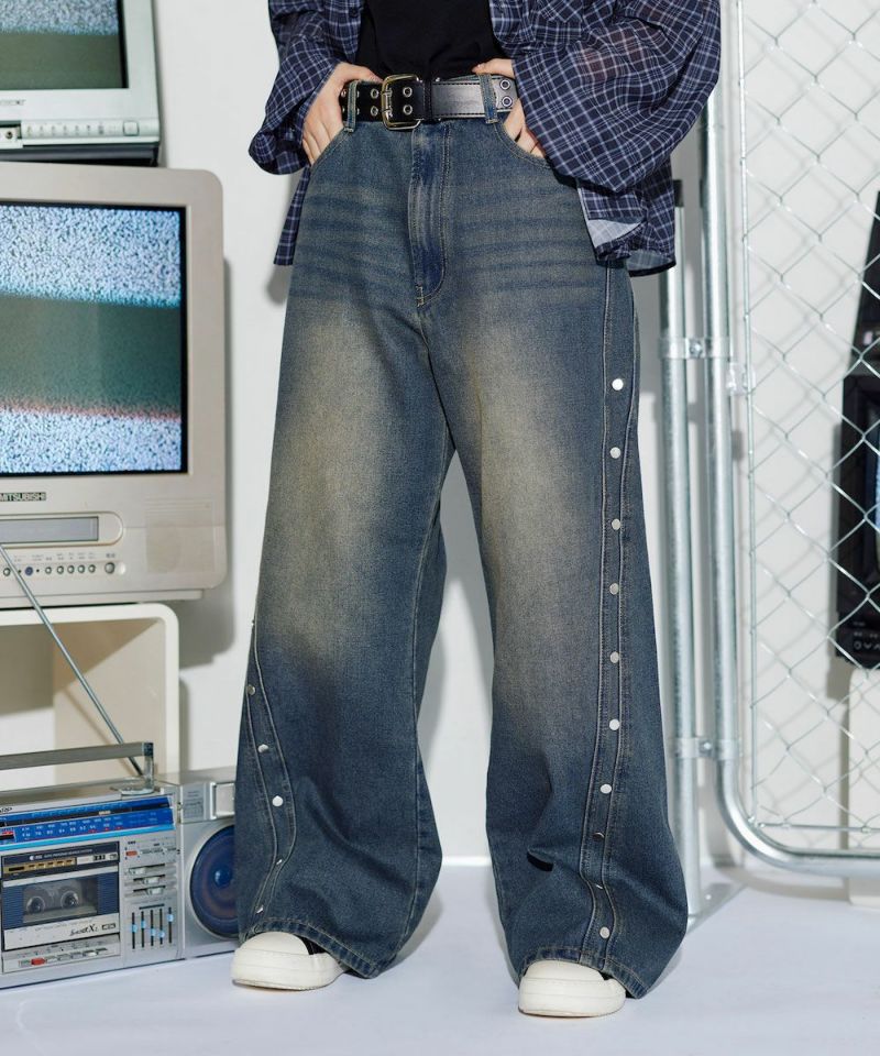 極太】JACESAR COATING DENIM カーブバギー ワックス加工 極太】JACESAR COATING DENIM カーブバギー ワックス加工
