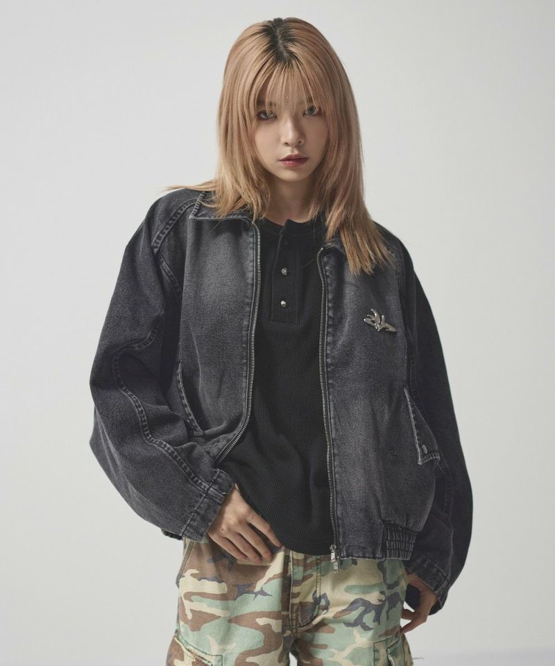 12ozヴィンテージライクメタルロゴジップアップショートブルゾン | MSG